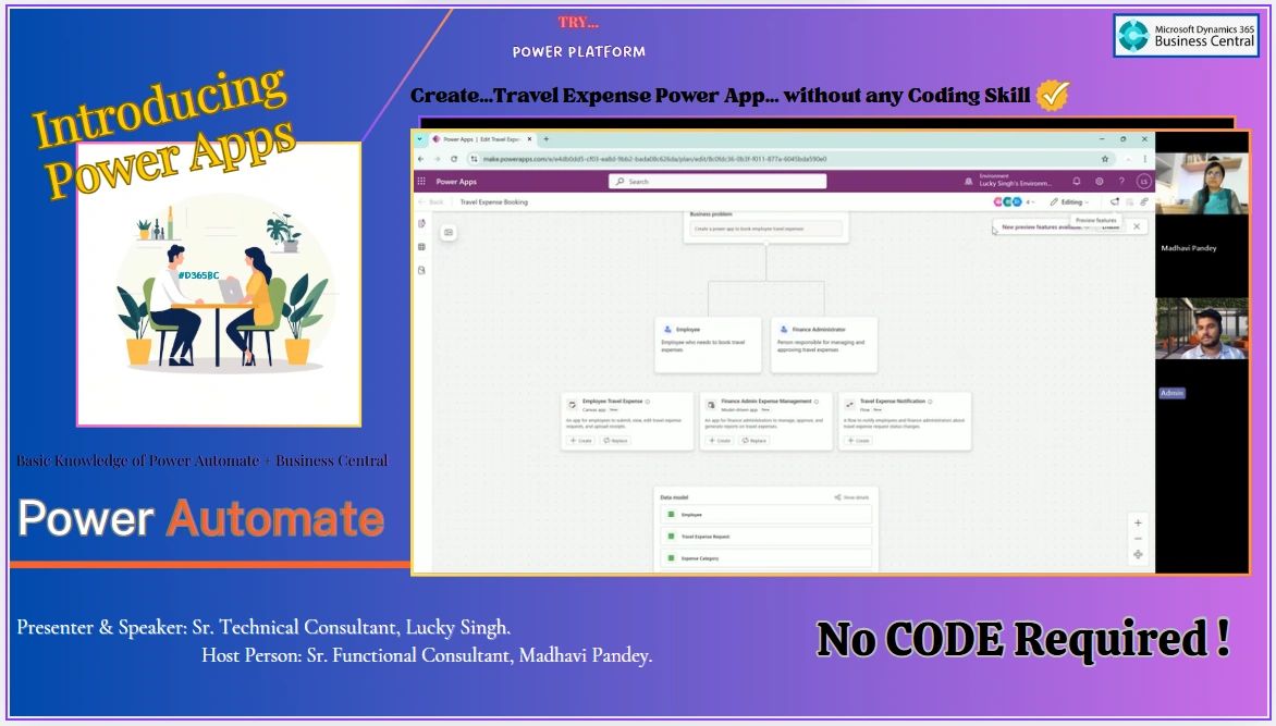 Basic of PowerApp,to Automate WorkFlow #noCode #powerplatform #bc